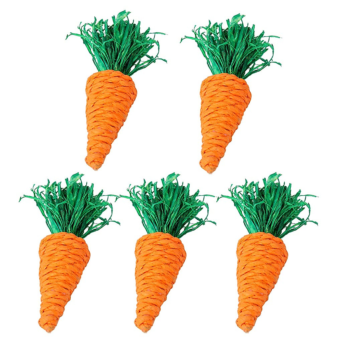 5Pcs Bunny Chew Toy for Teeth Cleaning Natural Hay Treat Grass Carrot for Rabbit Chinchilla Hamster Guinea Pig Play hay Treat for Rabbits