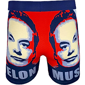 Good Luck Undies Men's Elon Musk Boxer Brief Underwear, Large