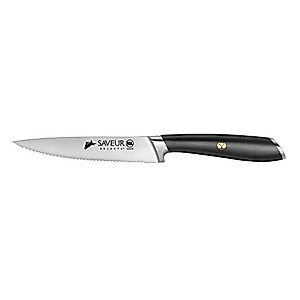 SAVEUR SELECTS 1026238 German Steel Forged 5" Serrated Utility Knife