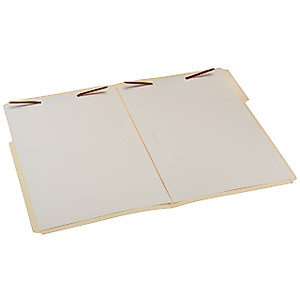Amazon Basics Manila File Folders with Fasteners, Letter Size, 100-Pack, Light Brown