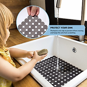 Kitchen Sink Protector Mat - 2Pack Adjustable Sink Protectors for Kitchen Stainless Steel Sink - Fast Draining Sink Mats for Bottom Of Kitchen Sink - Dishes and Glassware - Easy to Clean & Diy Cut