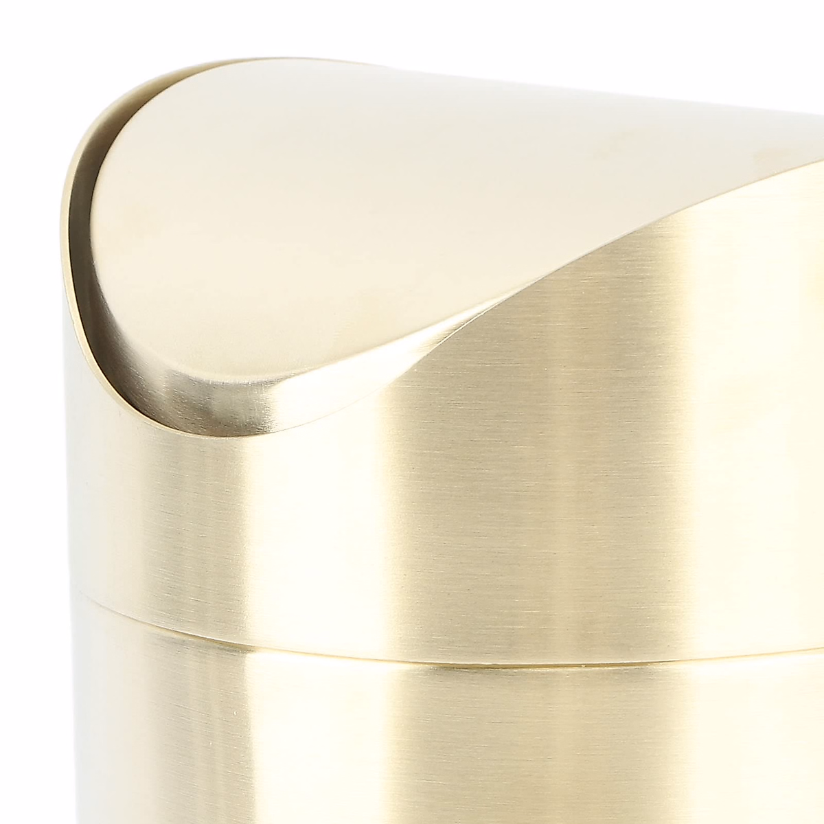 Topyond Mini Trash Can, Small Metal Garbage Bin,Gold Desktop Trash Can for Office Countertop, Stylish Design, Boat Trash Can