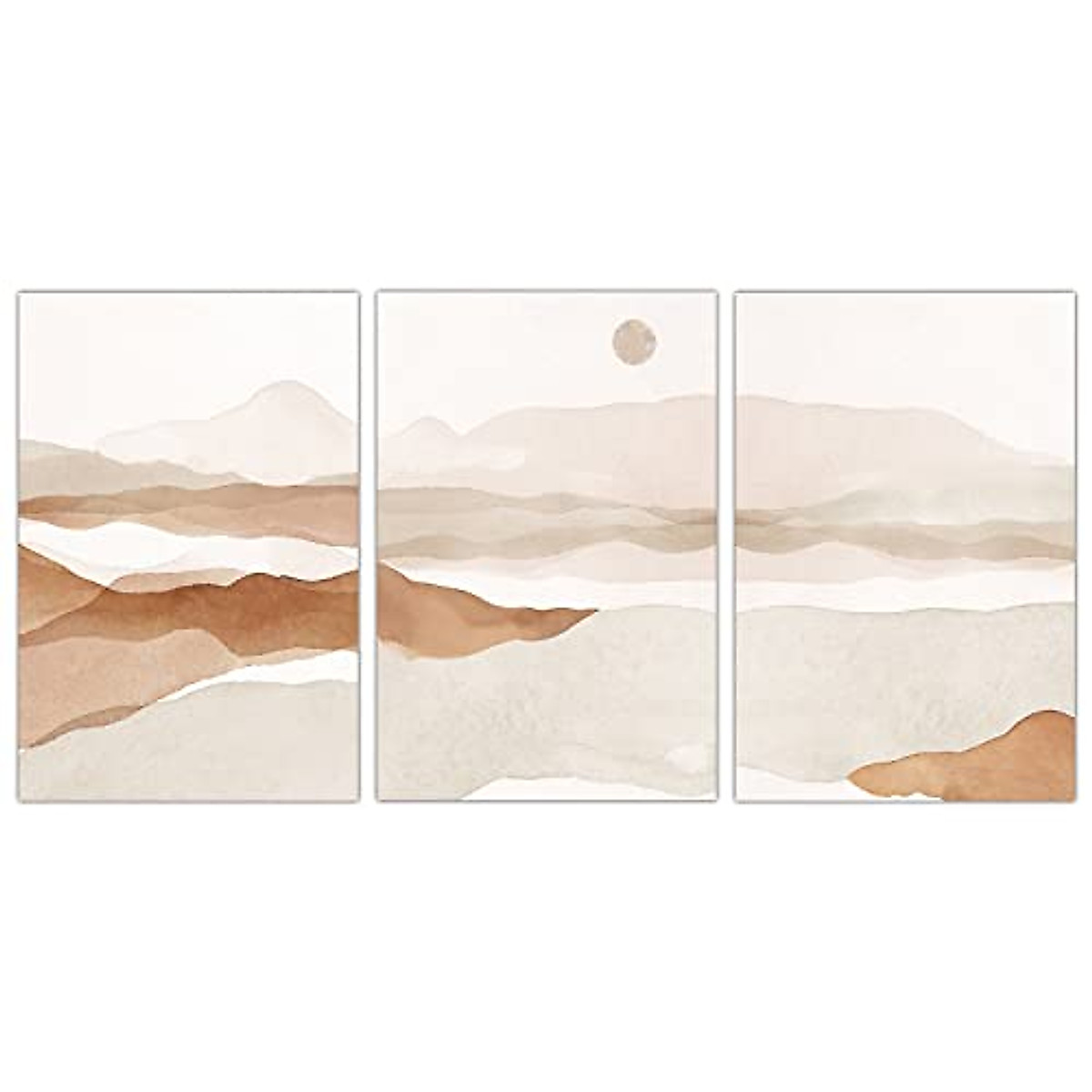 FEOFTIE Boho Art Wall Decor Beige Wall Art Print Boho Pictures Neutral Wall Art Minimalist Decor Boho Wall Decor Pictures Neutral Canvas Wall Art Boho Wall Prints 16x24 Inch Set of 3 Unframed