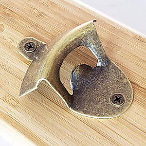 Totally Bamboo Wall Mounted Bottle Opener with Magnetic Cap Catcher