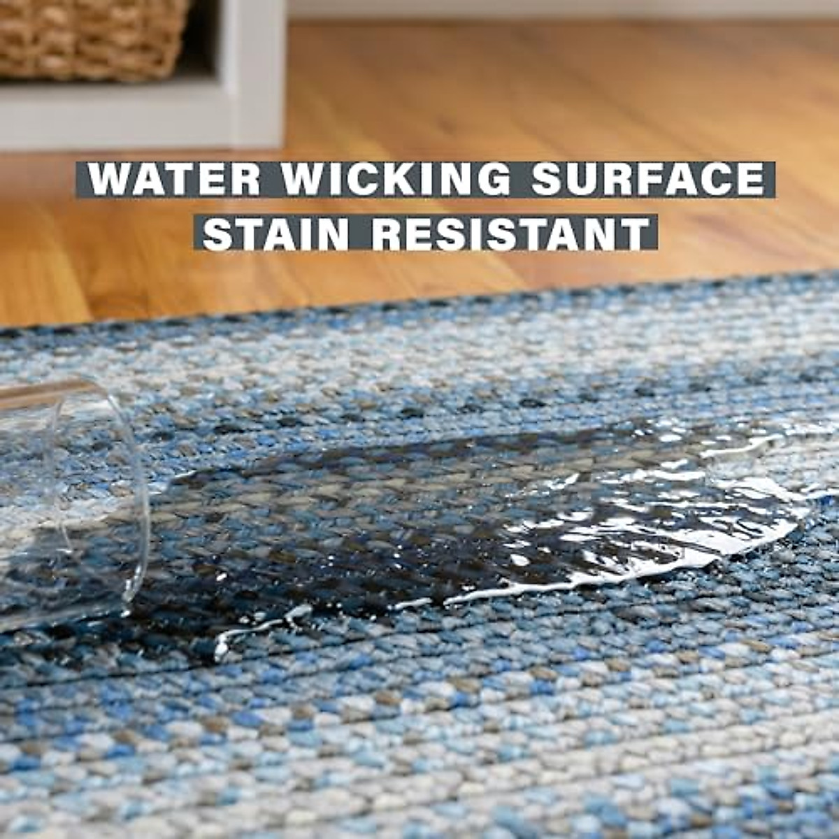 Homespice Juniper 4 x 6 Area Rug for Bedroom and Living Room, Also Ideal to Use as a Blue Outdoor Rug for Deck and Patio - Spill Proof and Stain Resistant - Reversible Indoor Outdoor Rugs 4x6 Feet
