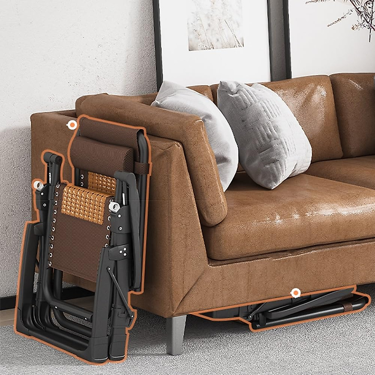 Zero Gravity Chair Adjustable Folding Reclining Lounge Chair Bamboo with Pillow and Cup Holder Patio Lawn Recliner for Outdoor Pool Camp Yard Beach Garden Outdoor and Indoor