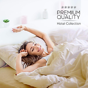 Mueller Luxury 6 PC Full Size Bed Sheets, Super Soft 1800, Deep Pocket up to 16" Full Size Sheets, Transfers Heat, Breathes Better, Hypoallergenic, Wrinkle-Resistant, Oeko-TEX, Cream