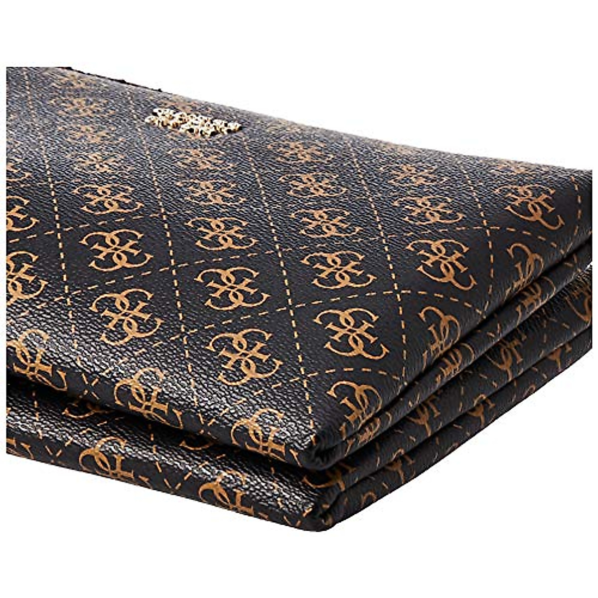 GUESS womens Naya Double Zip Crossbody, Brown, One Size US