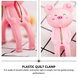 Cabilock 4pcs Beach Towel Clips Cartoon Pig Chair Clips Towel Holder Jumbo Plastic Quilt Clothes Pegs Hanging Clamps for Quilt Socks Stockings Scarf Clothes (Orange)
