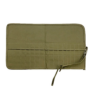 Pufguy 30 Slots Paint Brush Holder Green Paint Brush Holder Pouch Artist Paint Brush Roll up Bag Holder Canvas Pouch Case, 19.1" L x 12.3" W