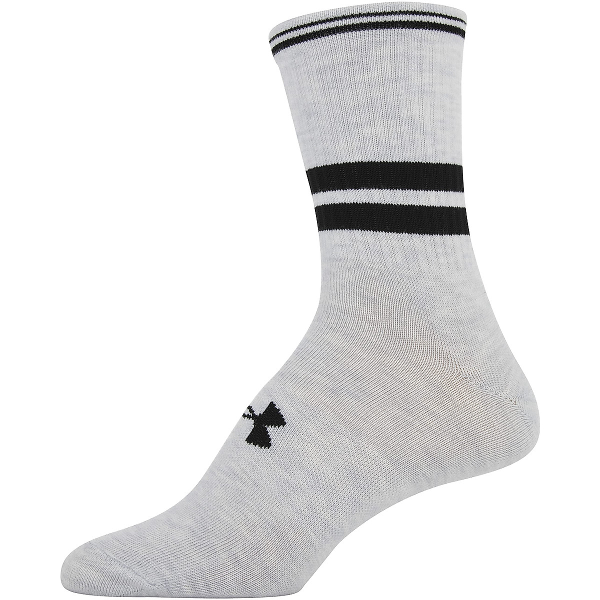 Under Armour Women's Essential Mid-Crew Socks, 3-Pairs, Gray/Black Assorted, Medium