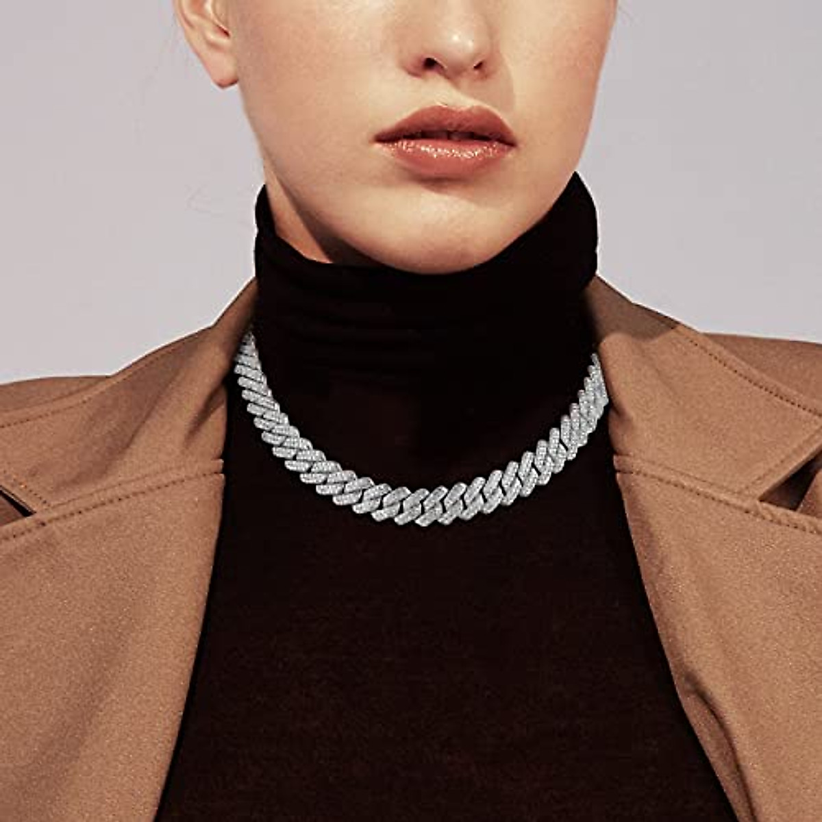 Yolev Cuban Link Chain Mens Iced Out Miami Cuban (silver)