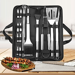 Stainless Steel Grill Portable Oxford Bag 20-Piece Set BBQ BBQ Tool Set Outdoor Home Perfect Barbecue Gift for Men