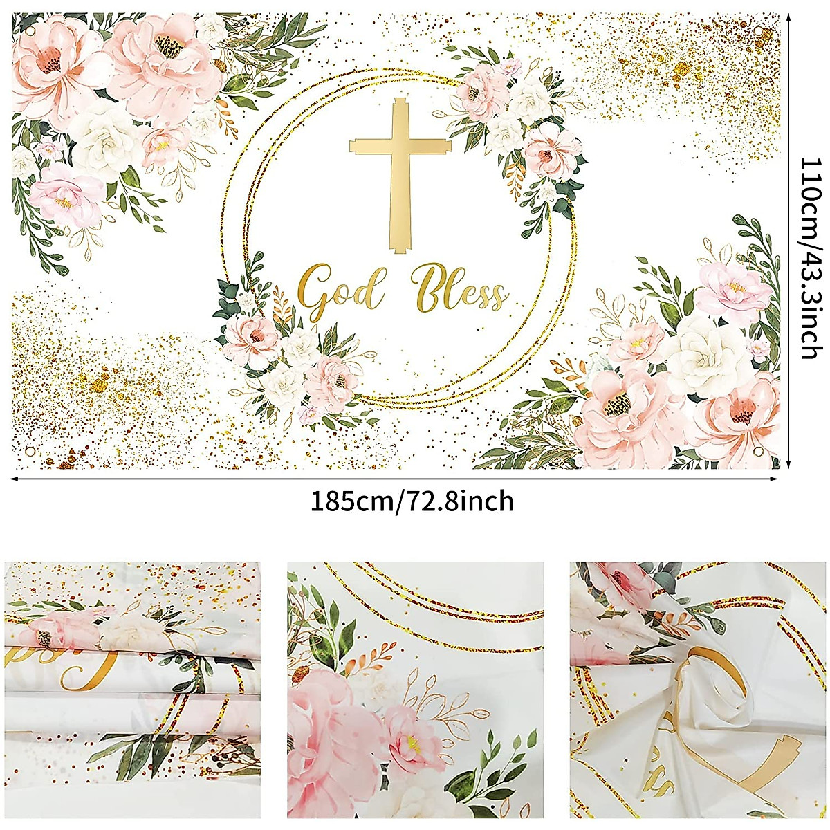 Baptism Decorations for Girls God Bless Party Decorations Floral God ...