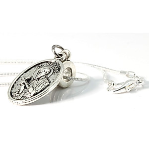 St Gerard Necklace Patron Saint of Pregnancy Charm Necklace St Gerard Pendant Patron Saint of Fertility with a Beautiful St Gerard Charm Fertility Necklace and St Philomena Anchor for Women