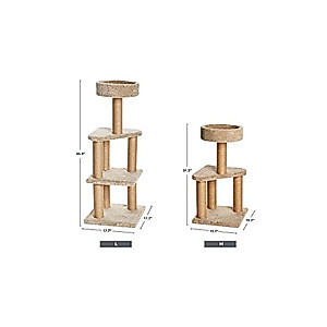 Amazon Basics Cat Tree Indoor Climbing Activity Tower with Scratching Posts, Large, 17.7" x 45.9", Beige
