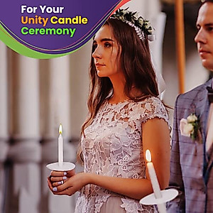 Exquizite 256 Church Candles with Drip Protectors - Hidden Wicks - Light and Burn as Usual - Vigil Candles, Memorial Candles, Congregational Candles, Christmas Eve Candles - 5" H X 1/2" D