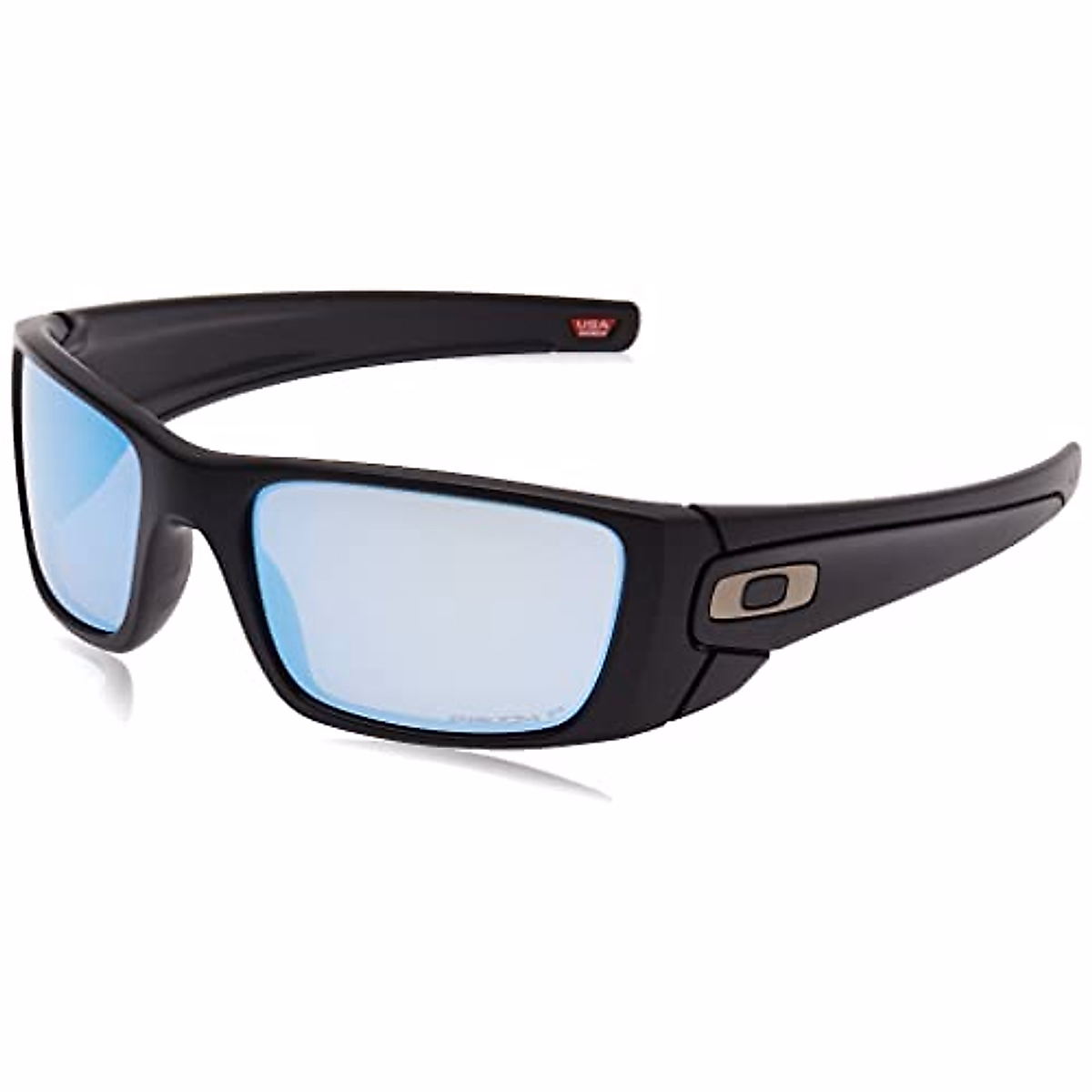 Oakley Men's OO9096 Fuel Cell Rectangular Sunglasses, Matte Black/Prizm Deep Water Polarized, 60 mm