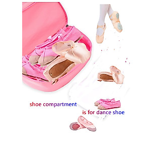 WUHBJJXY,20L, PREMIUM, MULTIFUNCTIONAL,DURABLE,Large Sized PINK KID Dance bag with Shoe Compartment and Wet and Dry separation features,Ballet bag,Dance backpack