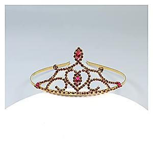 YANLITIAN Bridal Wedding Tiara Color Crystal Crown Princess Birthday Party Hair Accessories Rhinestone Suit (Color : 5)