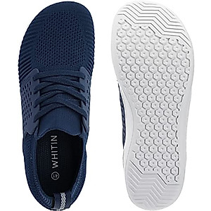 WHITIN Men's Extra Wide Width Trail Running Shoes Minimalist Barefoot Size 11W Gym Workout Fitness Low Zero Drop Sneakers Weightlifting Blue 44