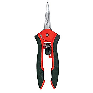 Corona FS 4120 Hydroponic Micro Snip Scissors for Gardening, Landscaping Herbs, Flowers and seedlings, 6-Inch, Red
