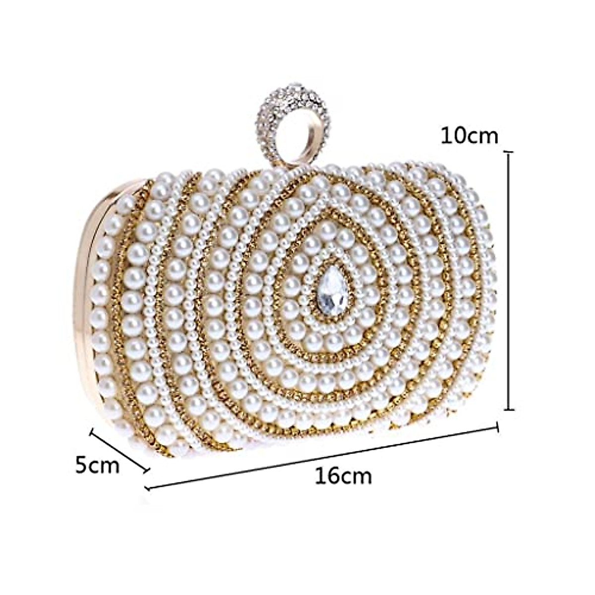 NMBBN Women Pearl Tote Bags Evening Clutch Wedding Purse Crystal Evening Clutch Bag Party Prom Wedding