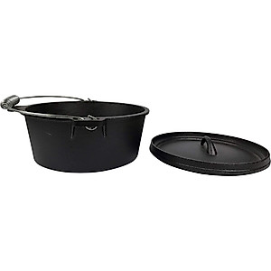 Pre-Seasoned Cast Iron Camp Dutch Oven, 4.1 qt, including Lid Lifter, Lid Stand and Silicone Handle Holders