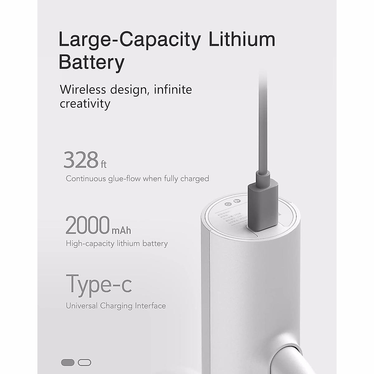 HOTO Cordless Hot Glue Gun with LED Flashlight