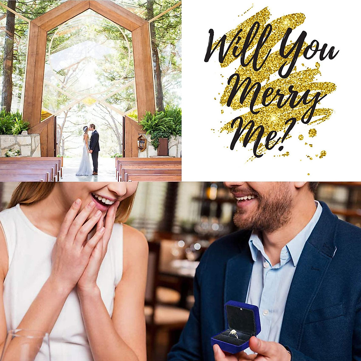 HYYPME 1CT Moissanite Rings, Round Cut Square Halo Engagement Rings w/Light Box, VVSI Excellent D color, Platinum Plated Wedding Bands, Size 5…