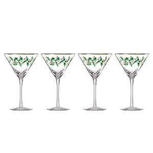 Lenox 893570 Holiday Decal 4-Piece Martini Glass Set
