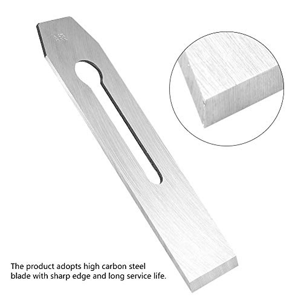 Bench Plane Blade, High-Carbon Steel Carpentry Woodwork Hand Planer Blade, Replacement Woodwork Planer DIY Tool - Silver White(Width-51MM)