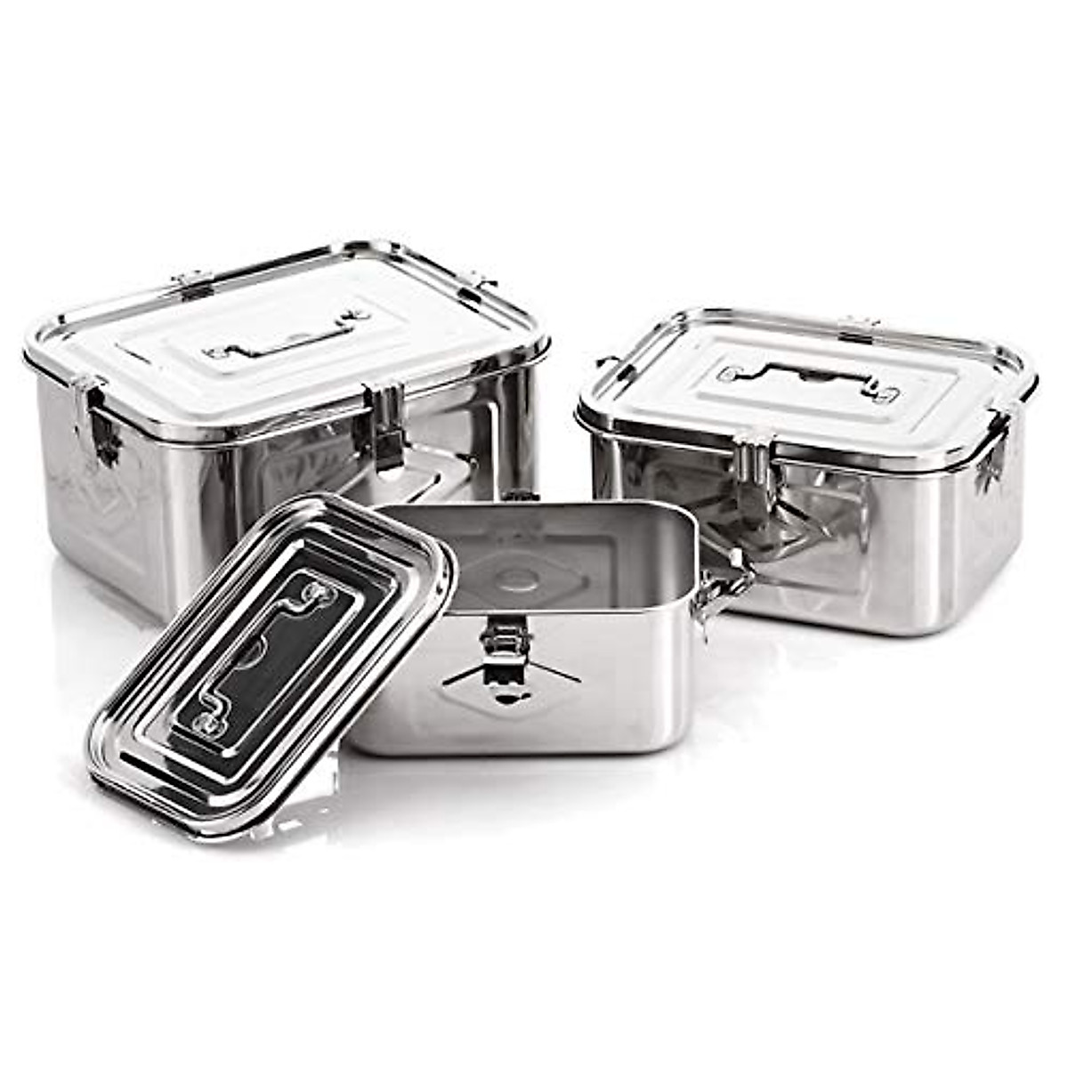 Stainless Steel Rectangular Food Storage kimchi container (3set)