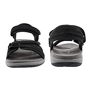 CAMEL CROWN Women's Hiking Sport Sandals Ultra Comfortable Athletic Walking Sandals with Arch Support for Outdoor Travel Beach Backpacking Black 8.5