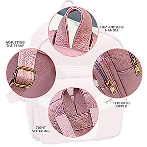 Cute Mini Leather Fox Fashion Backpack Small Daypacks Purse for Girls (blue)