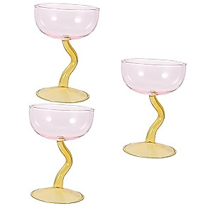 BESTOYARD 3pcs tall ice cream cup salad cup container mini dessert bowls footed bowl ice cream cups pudding cups wine goblets fruit containers glass dessert bowl whisky child