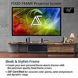 Akia Screens Fixed Frame Projector Screen 135inch 16:9 8K 4K Ultra HD 3D Ready Wall Mount CINEWHITE UHD-B 135" Projection Screen for Indoor Movie Video Home Theater Cinema Office AK-FF135WH2