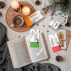 Bookmarks FZzoneker Metal Book Marker Clip Book Page Markers for Reading, Silver Book Line Markers Clips for Teacher/Students/Book Lovers, Global Landmarks Souvenir Bookmarks 4 Packs