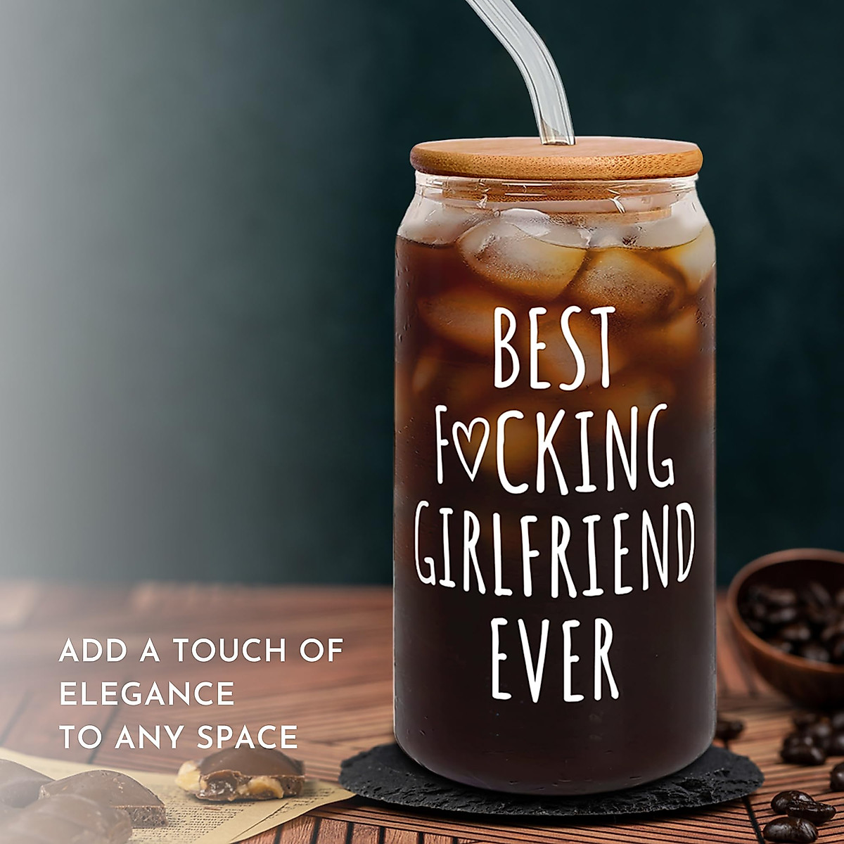 Gifts for Girlfriend - Gifts for Her - Girlfriend Gifts for Women, Couple Gifts - Anniversary, Birthday Gifts for Girlfriend - I Love You Gifts for Her, Gift for Girlfriend - 16Oz Girlfriend Can Glass