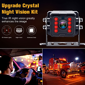 Dual RV Backup Camera System Upgraded: No Lag Easy Installation Plug and Play 7" Monitor HD 1080P Rear View Camera Wired Kit IP69 Waterproof IR Crystal Night Vision for Truck Trailer Camper Tractor R4