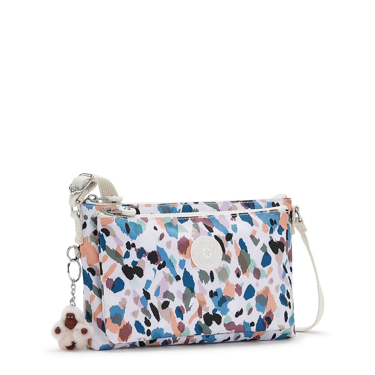 Kipling Mikaela Printed Crossbody Bag Dab Dab Grey