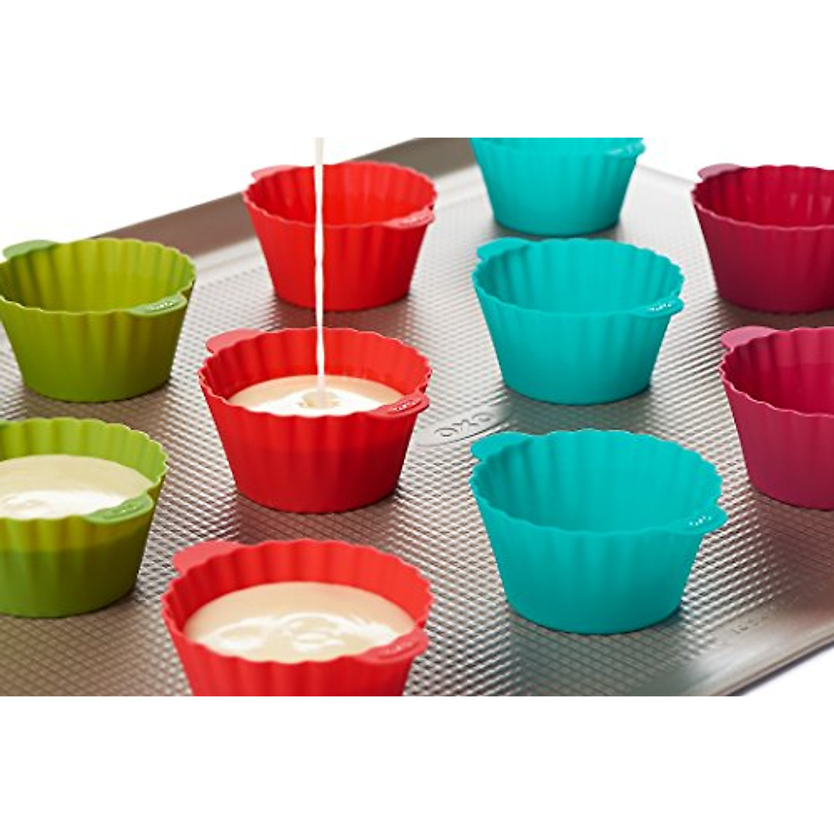 OXO Good Grips Silicone Baking Cups, Multicolor 3 oz.(Pack of 12)