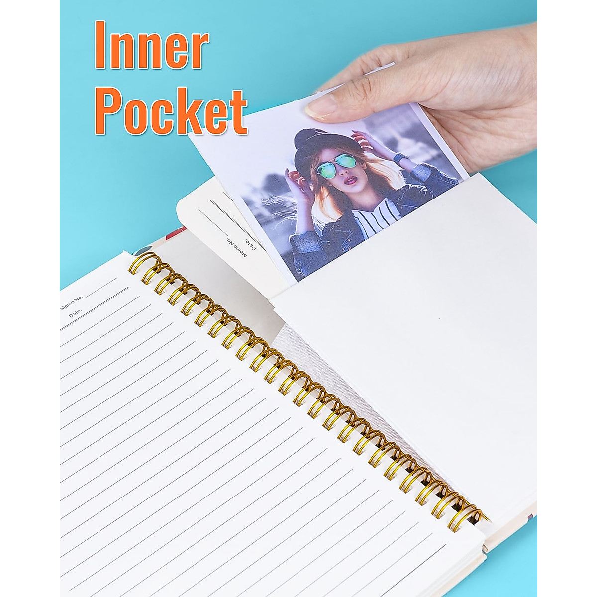 Spiral Notebooks 5 Subject 5-Pack College Ruled Hardcover with Removable Dividers 160 Pages/80 Sheets Each, A5(8.5 "x 5.7") Cute Blooming Floral, for Students Office Business Diary Book