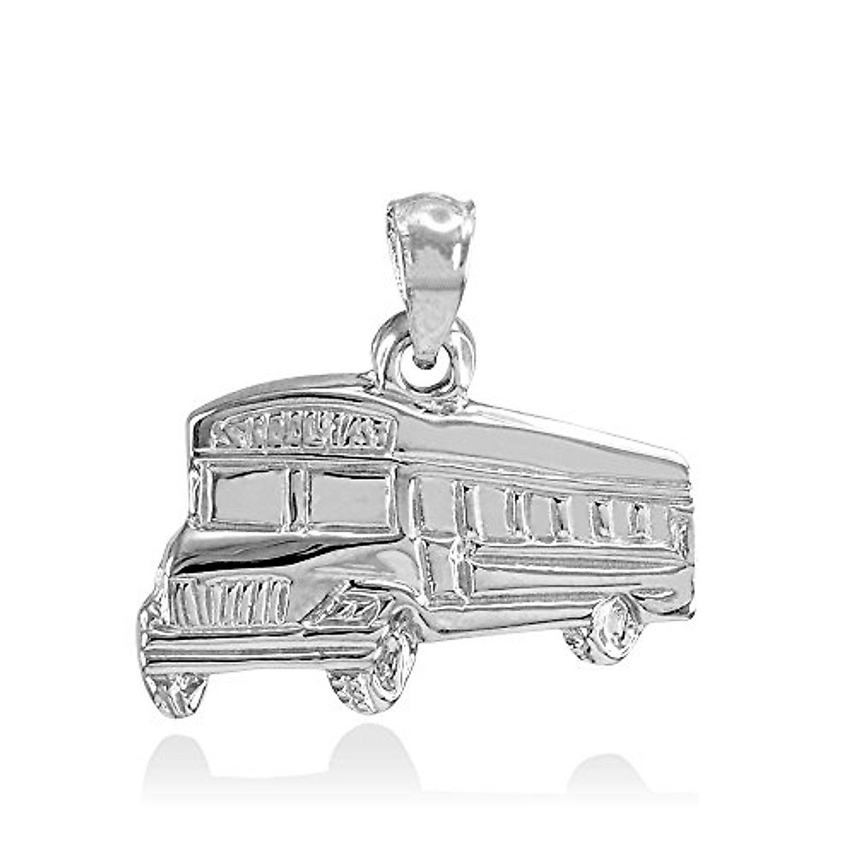 Trendy Necklaces Fine 925 Sterling Silver School Bus Charm Pendant