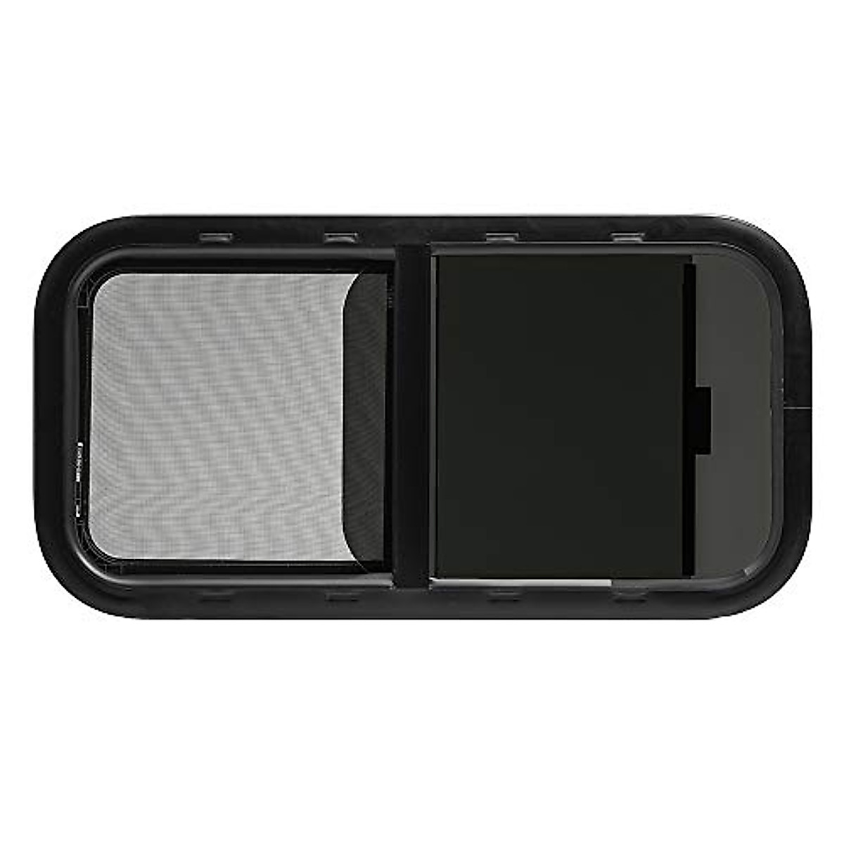 ToughGrade Horizontal Sliding Black RV Window 30" X 15" X 1 1/2" Includes Mounting Ring and Screen