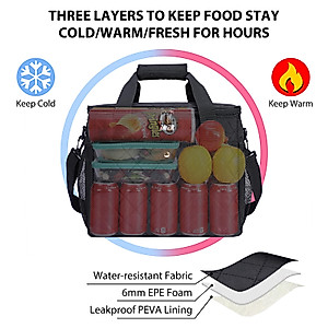 MIER 18L Large Soft Cooler Insulated Picnic Bag for Grocery, Camping, Car, Black