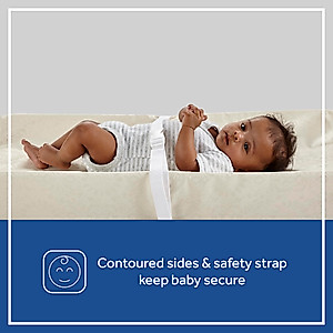 Sealy Baby Waterproof 2-Sided Contoured Baby Diaper Changing Pad for Dresser or Changing Table, 32 x 16 - White