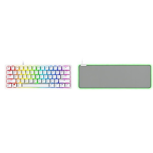 Razer Huntsman Mini 60% Gaming Keyboard + Goliathus Extended Chroma Bundle: Clicky Optical Switches - Mercury White