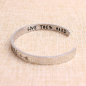 Jvvsci Find Your Tribe Love Them Hard Cuff Bracelet, Raising My Tribe Jewelry, Friends BFF Sisters Encouragement Gift，Gift For Her