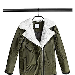 Mawa by Reston Lloyd BodyForm Series Non-Slip Space-Saving Clothes Hanger For Jackets, Suits & Coats, 16-1/2", Style 42/L, Set of 5, Black